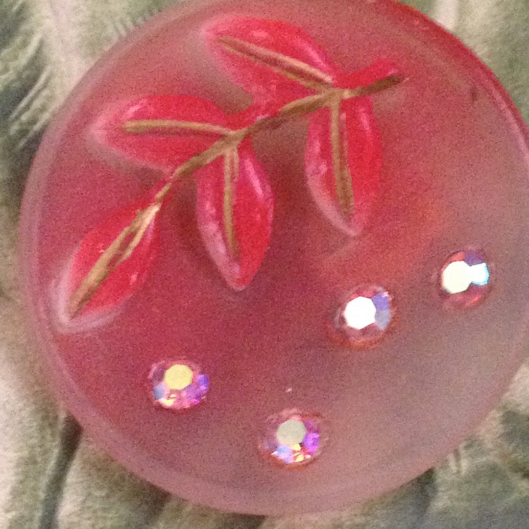 Red Celluloid Earrings With Rhinestones - Etsy