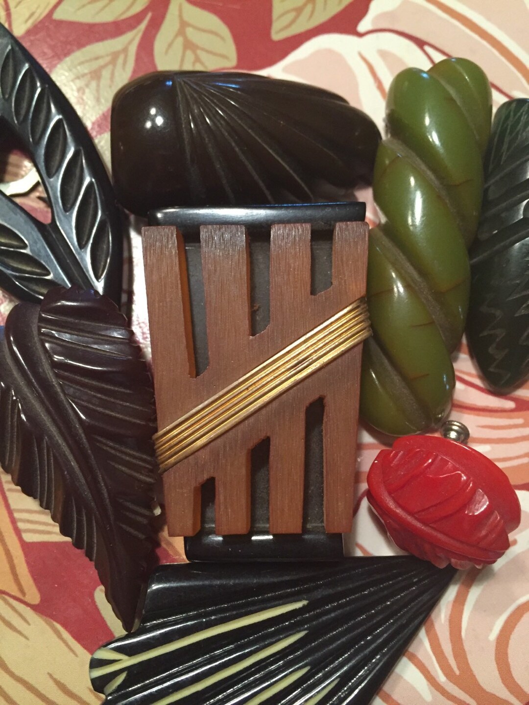 Bakelite Dress Clips and Clip on Earrings - 49.00 and up a La Carte or ...