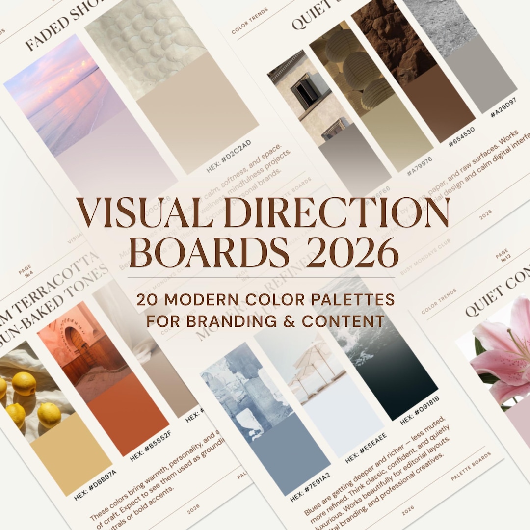 Visual Direction Boards 2026 | Modern Color Palettes for Branding ...