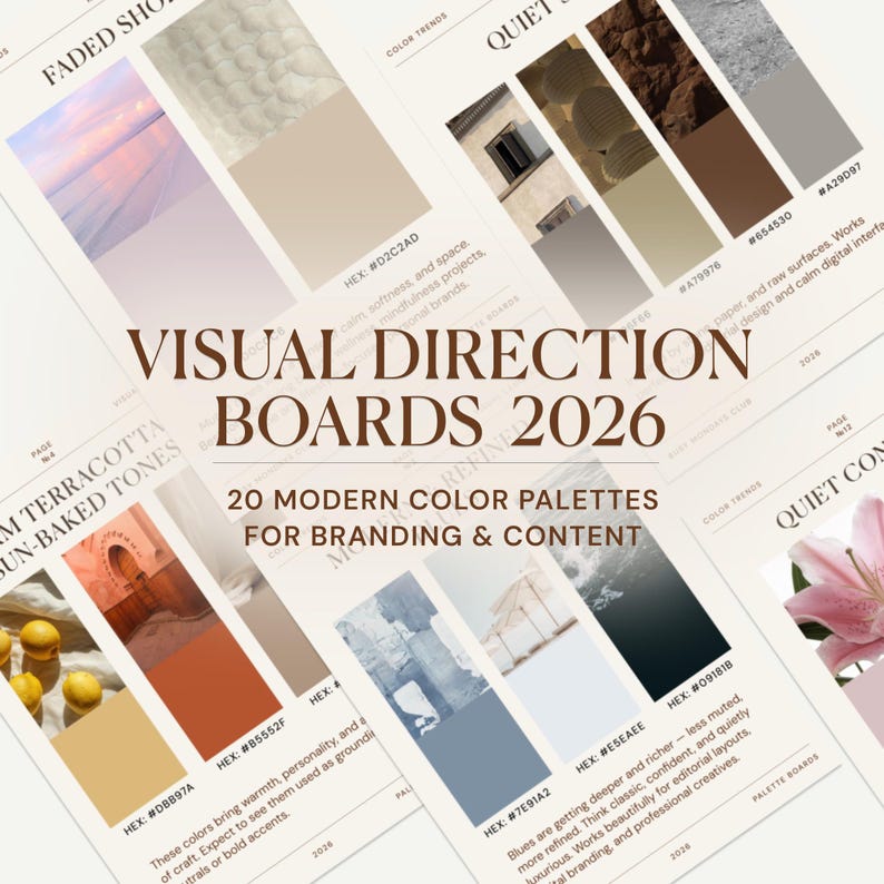 Visual Direction Boards 2026 | Modern Color Palettes for Branding ...