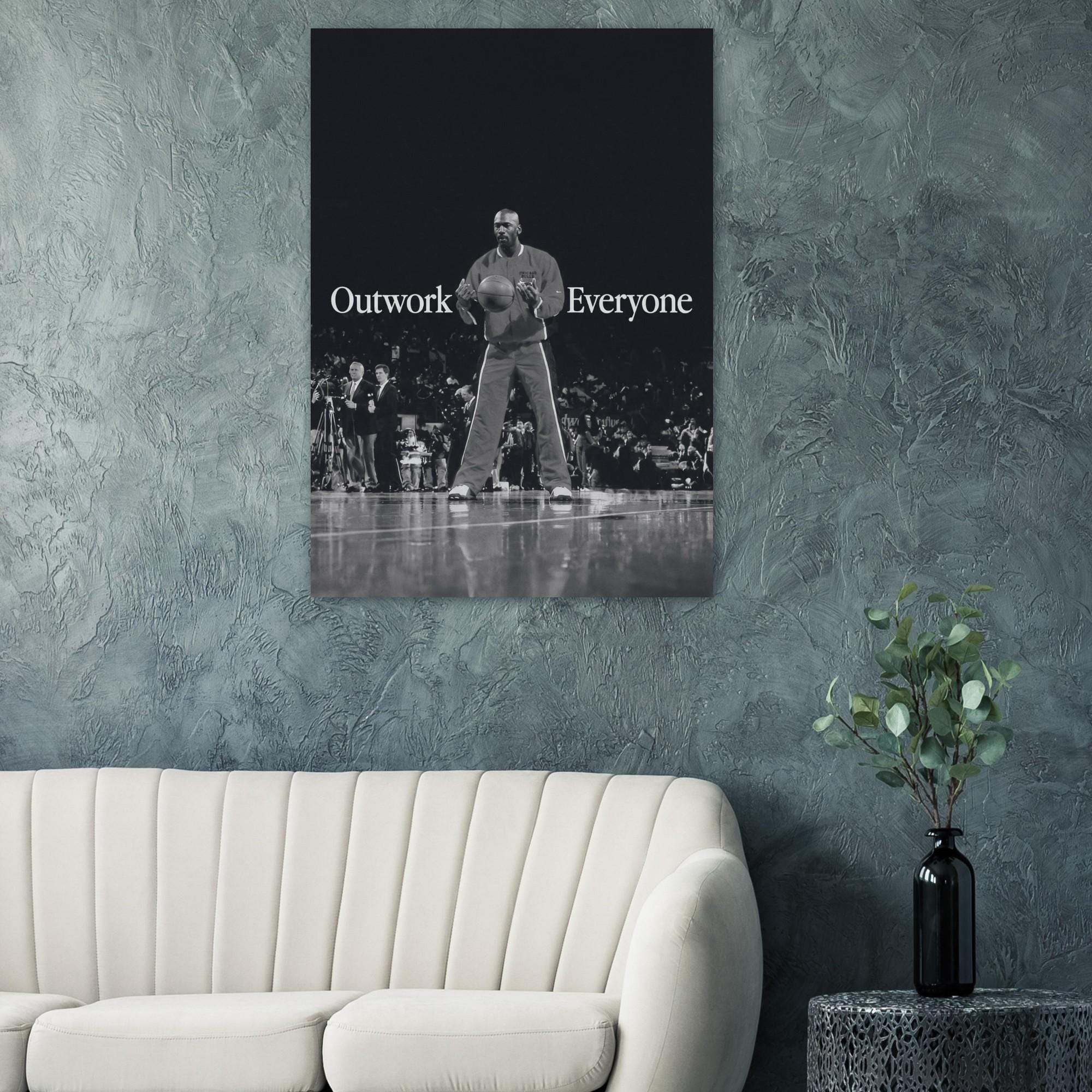 Michael Jordan motivierendes Basketball-Poster „Outwork Alle“, Chicago ...