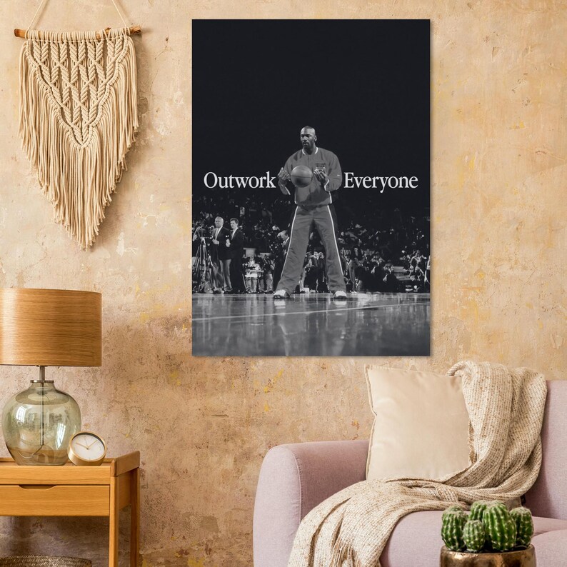 Michael Jordan motivierendes Basketball-Poster „Outwork Alle“, Chicago ...