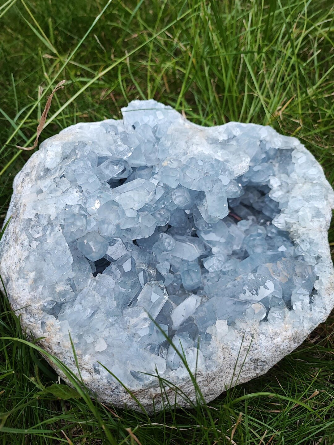 Large Celestite Cluster 6.78kg Natural Sky Blue Crystal Speciment ...