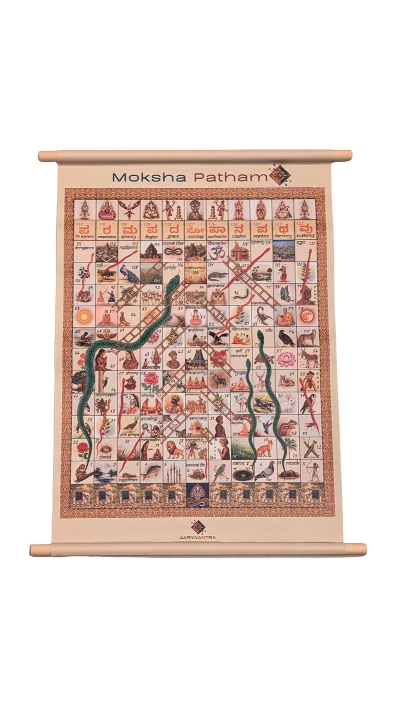 Vaikuntapali Canvas Board – Ancient Indian Snakes and Ladders Game - Etsy