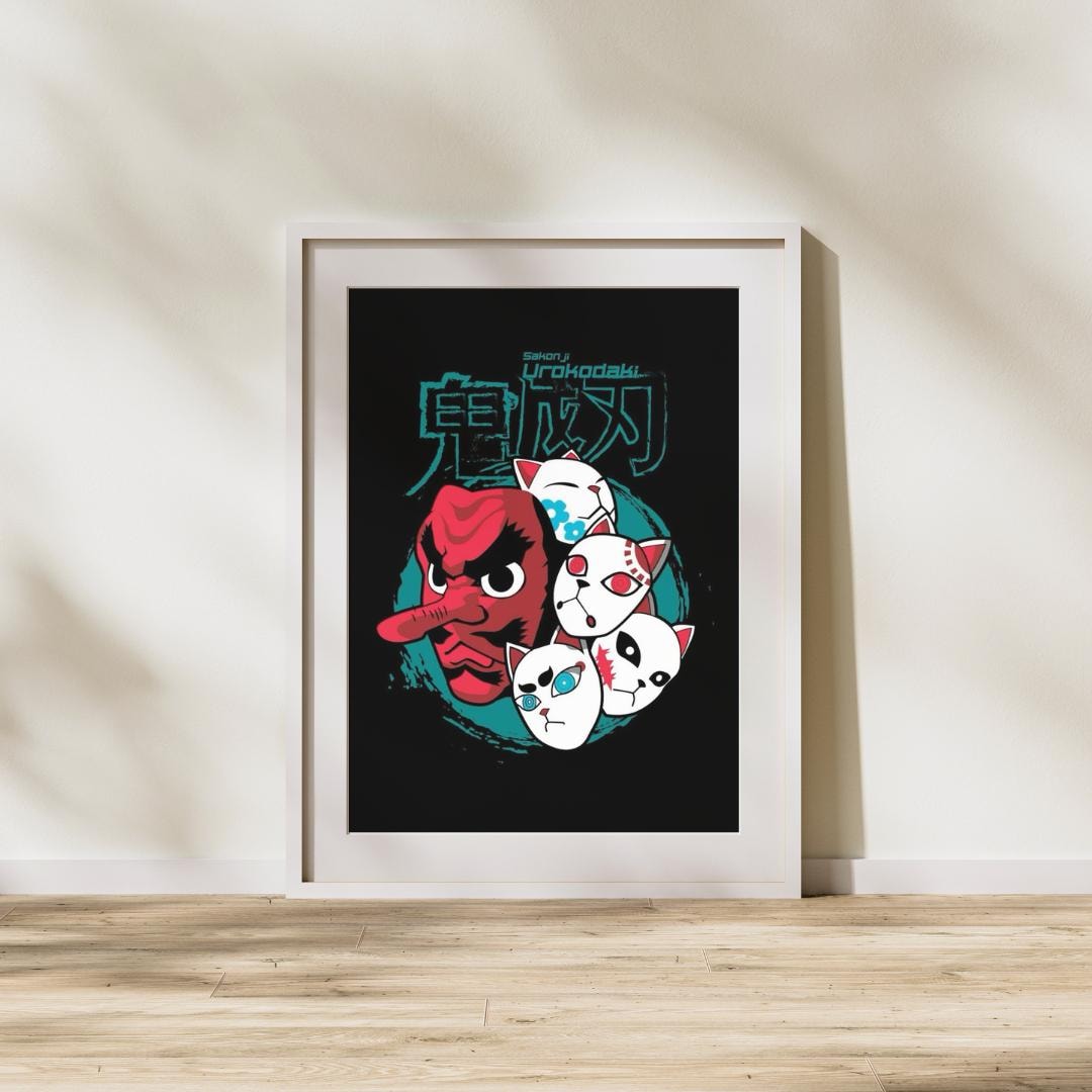 Demon Slayer Urokodaki Poster, Sakonji Urokodaki Mask Anime Wall Art ...