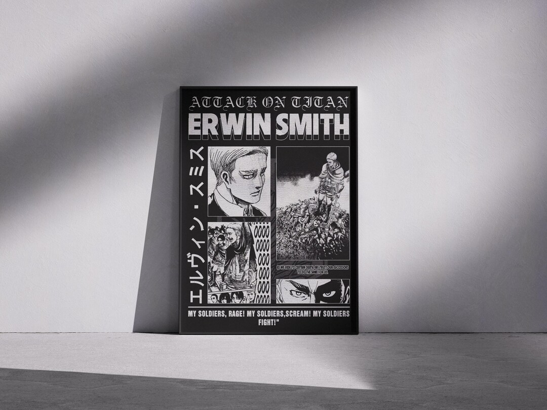 Erwin Smith Poster | Attack on Titan Wall Art | AOT Anime Manga Print ...