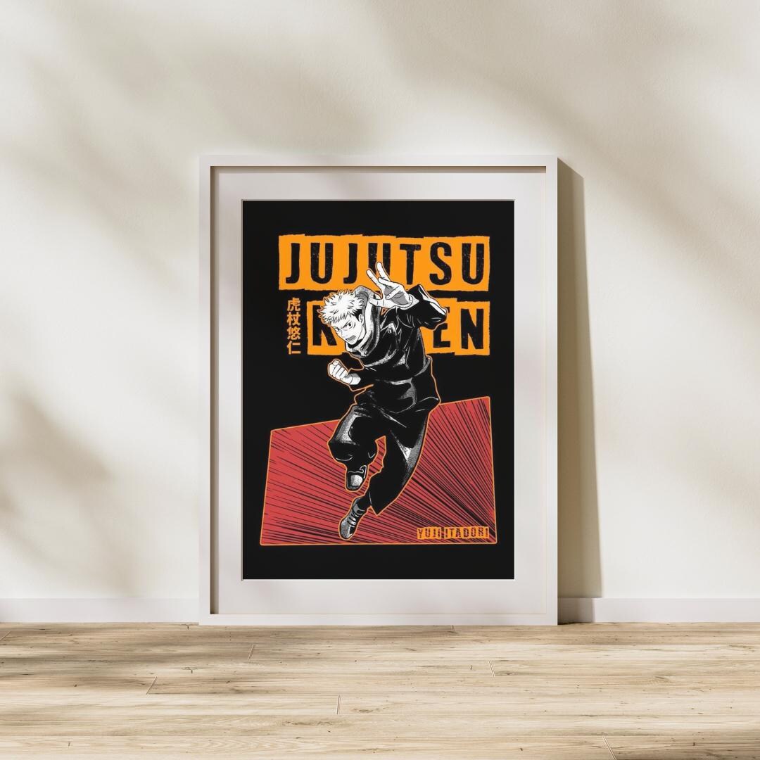Jujutsu Kaisen Yuji Itadori Poster, Anime Action Wall Art, Dark Manga ...
