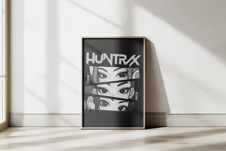 Kpop Demon Hunters Poster | HUNTR/X Demon Cat Wall Art | Kpop Aesthetic ...