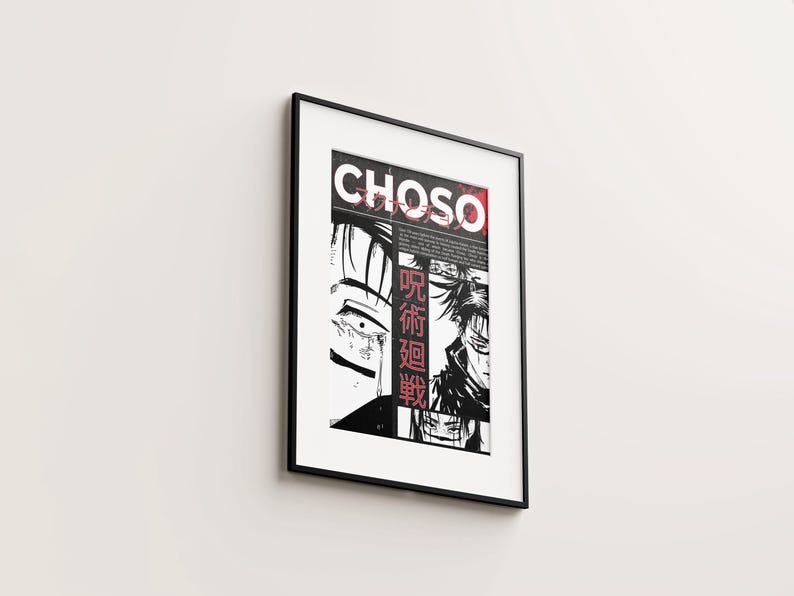Choso Jujutsu Kaisen Poster, Anime Wall Art Print, Dark Manga Decor ...