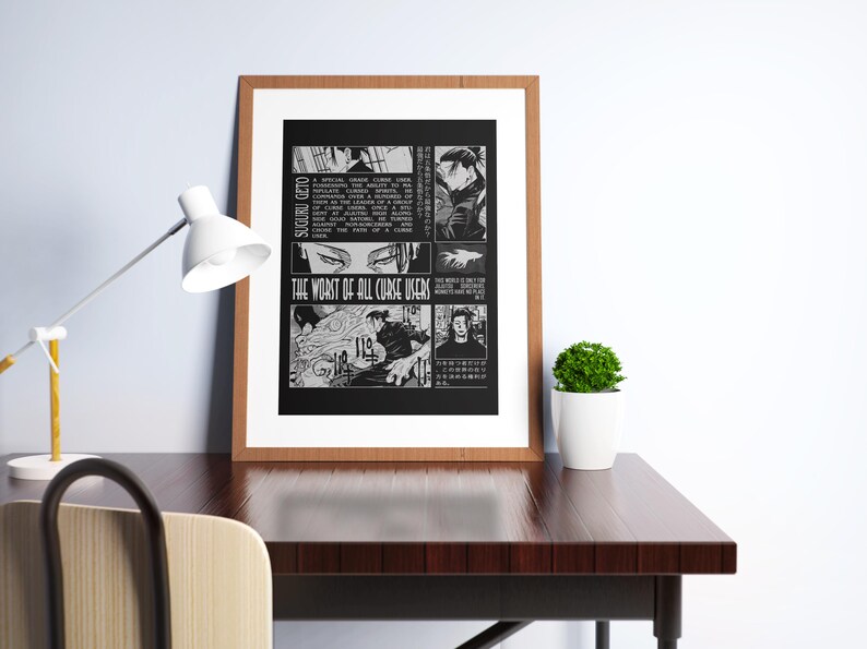 Suguru Geto Poster, Jujutsu Kaisen Dark Anime Wall Art Print, Black ...