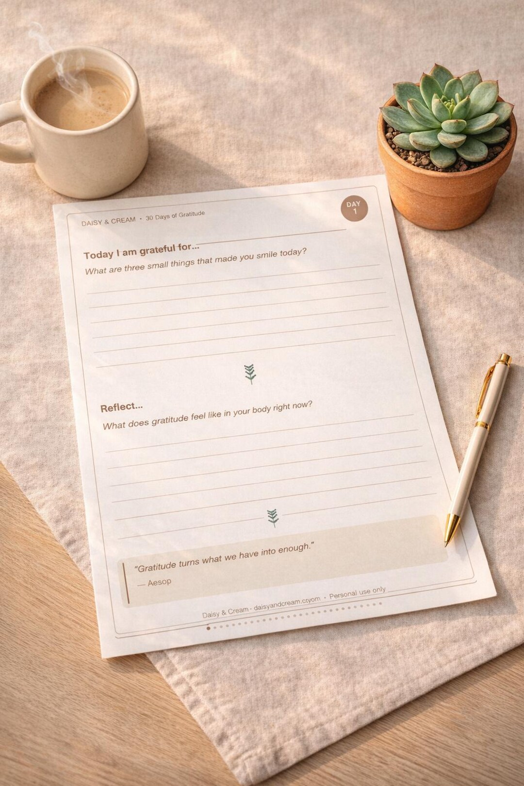 31 Day Gratitude Journal Printable | Daily Gratitude Prompts PDF ...