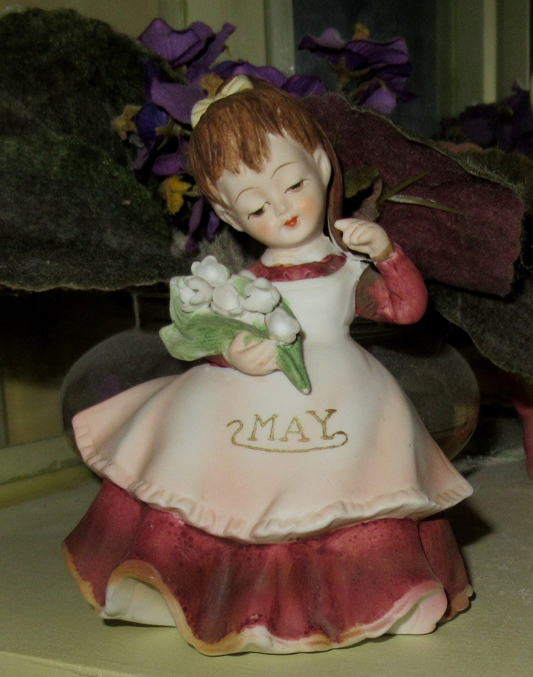 May Birthday Girl ~ Pretty Face ~ Vintage 1980s ~ Spring May Bouquet ...