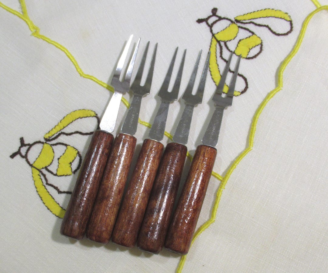 Five Hors D' Oeuvre Appetizer Forks ~ Vintage, Party ~ Marked Stainless ...
