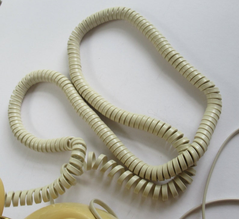 Vintage Telephone Beige & Brass From the 1970's ~ It Works Just Fine ...
