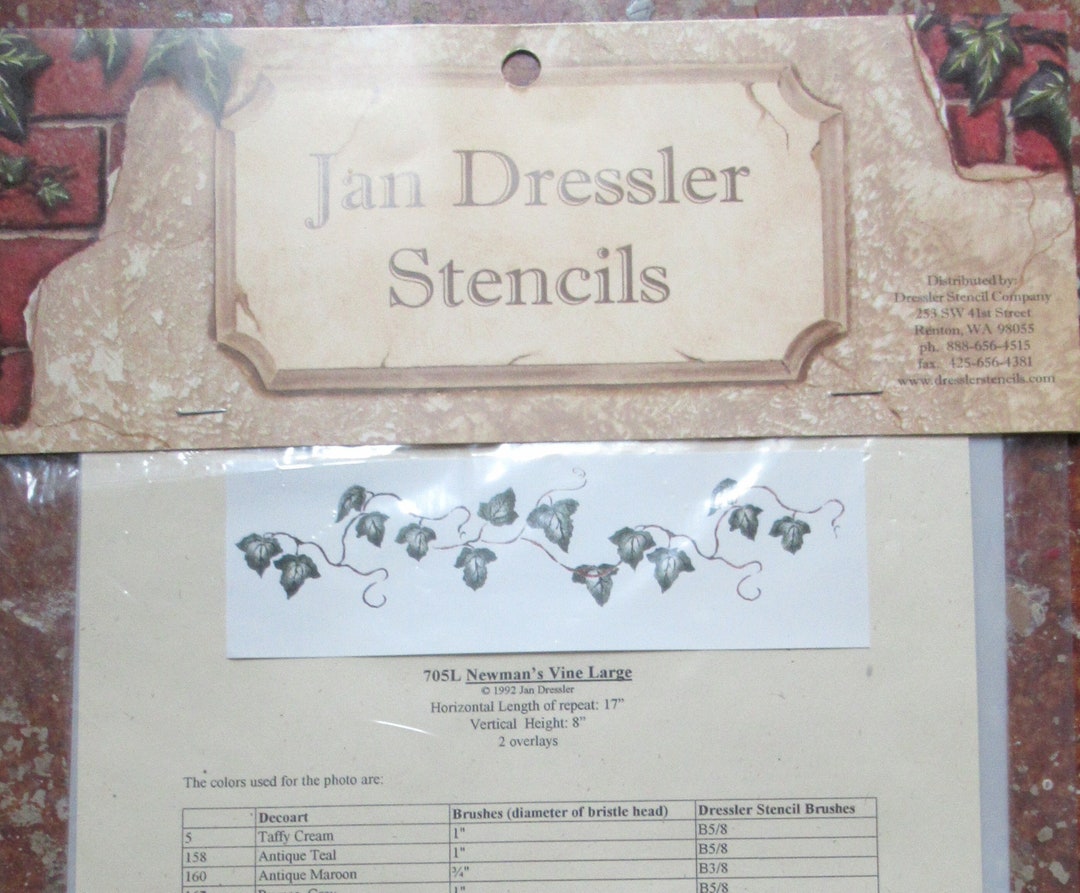 Jan Dressler Stencil "newman's Vine Large" #705L From 1992 ~ Never ...