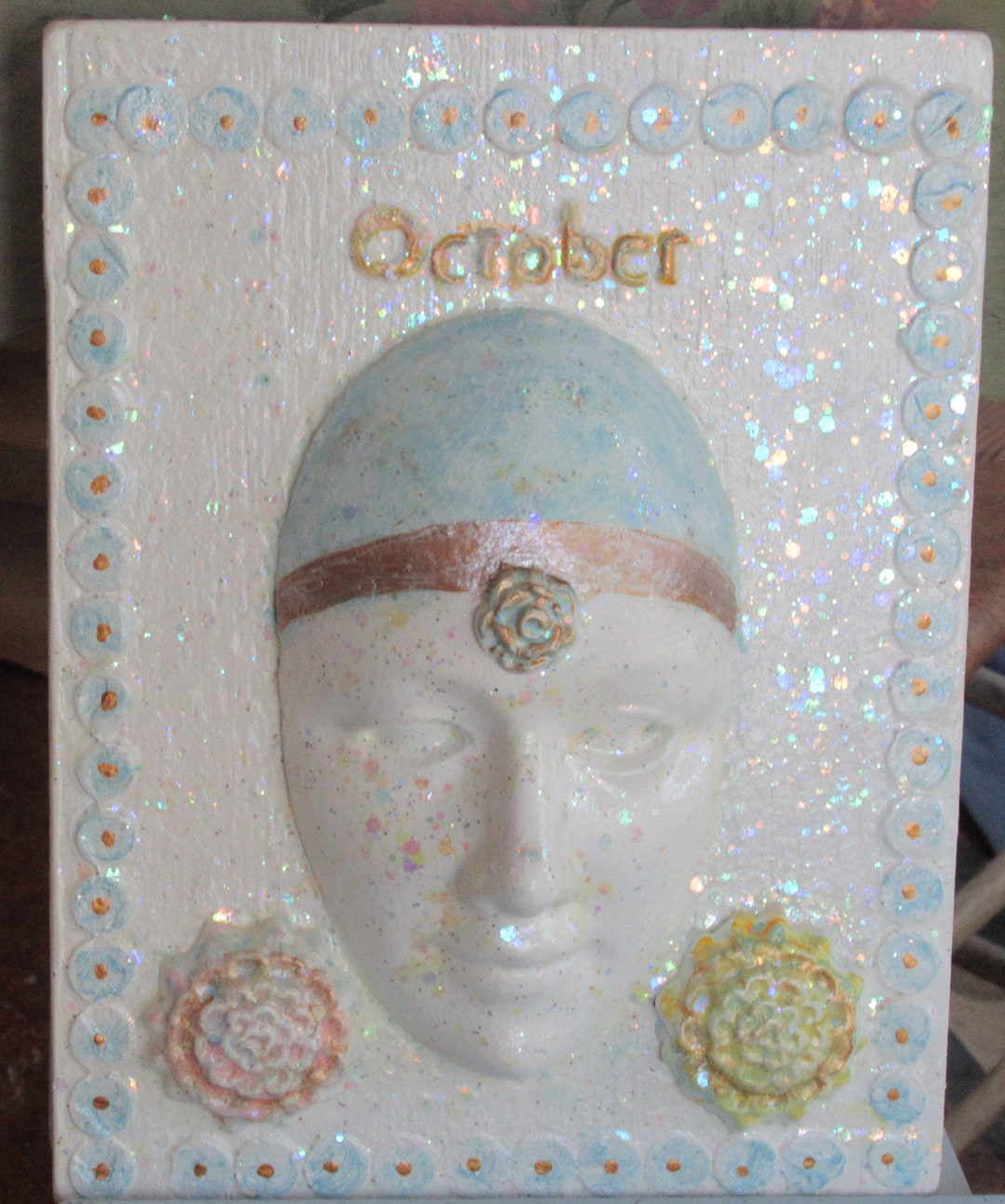 Rustic Craft With Sparkly Face Mold ~ October ~ Sparkly ~ 8"x10" - Etsy