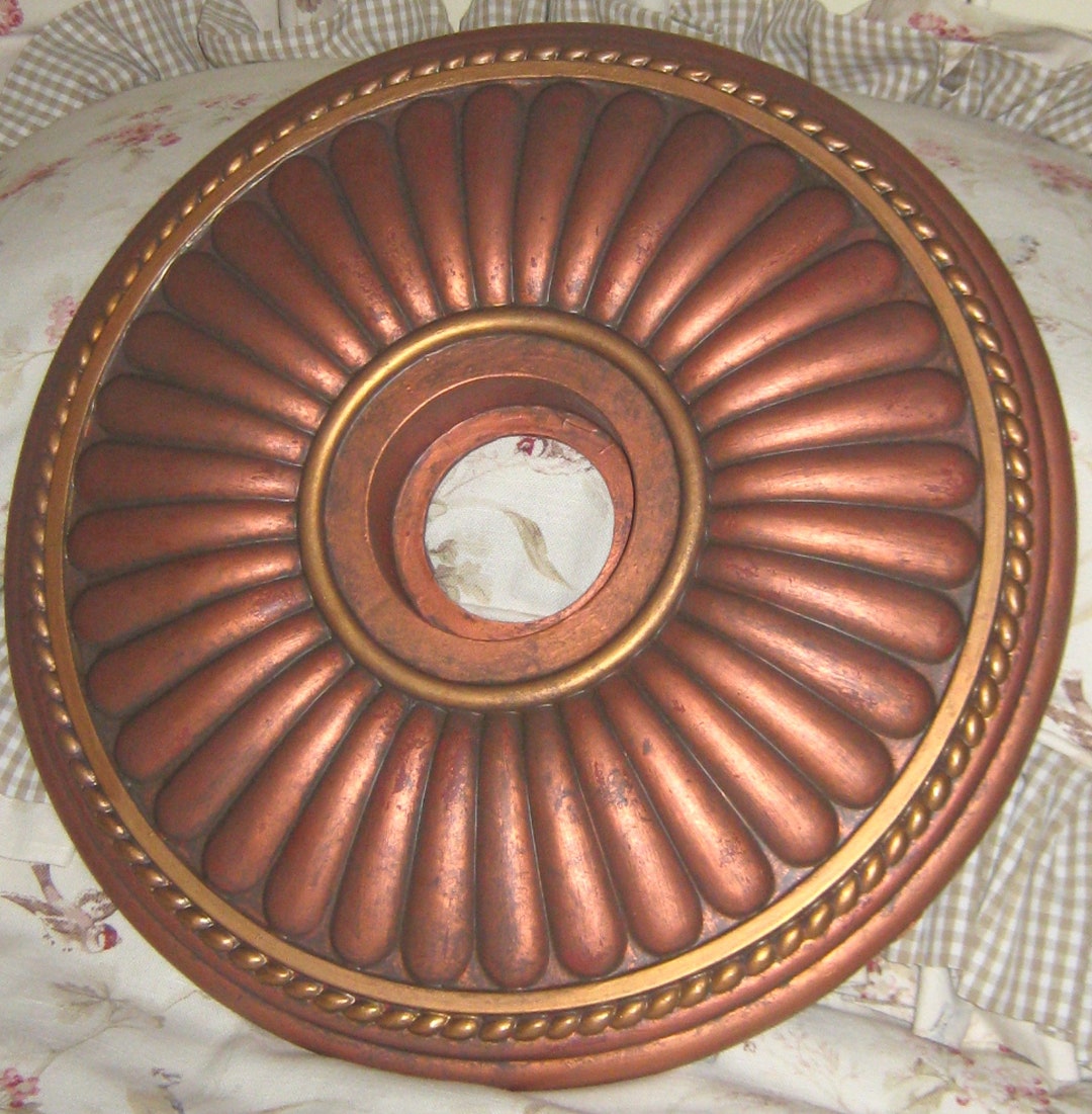 Antique Copper Faux Finish~ Ceiling Medallion ~ for Light or Fan ~ SIZE ...