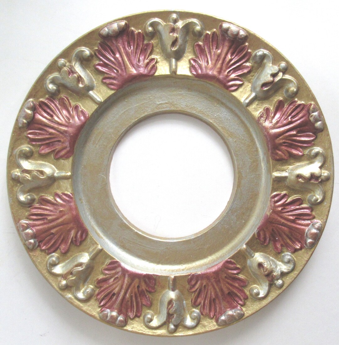 Ceiling Medallion ~ Hand Painted Burgundy, Silver & Gold Faux Finish ...