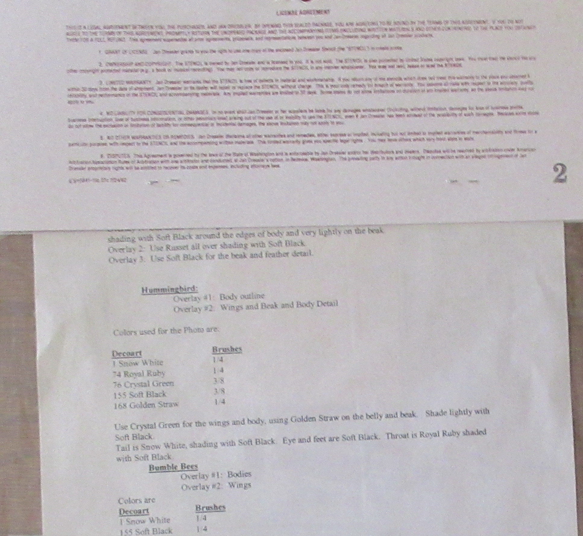 Jan Dressler Stencil birds & Bees 430 From 1996 Never Opened or Used ...