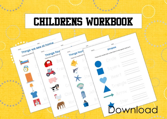 CHILDREN WORKBOOKS 16 WORKSHEETS | Etsy