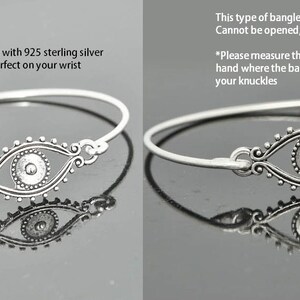 Evil Eye Bangle, Sterling Silver Bangle, Evil Eye Bracelet, Stackable ...