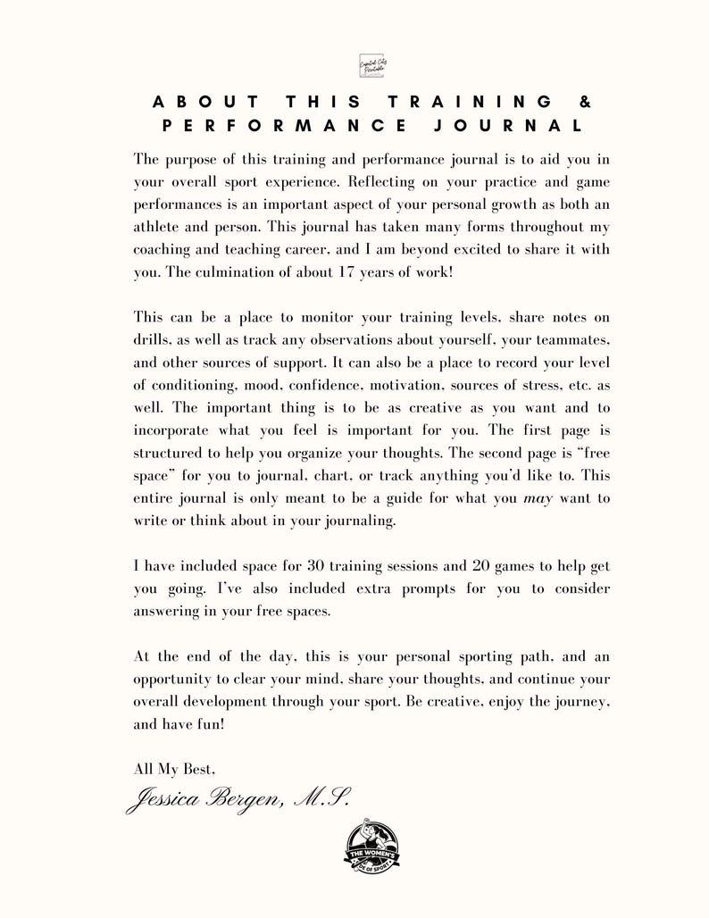 The Athlete's Training & Performance Journal - Etsy