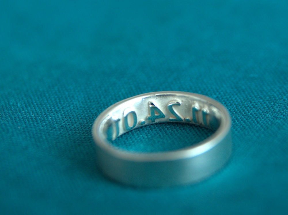 Anniversary remember ring of Imprint Ring for Wedding | Etsy