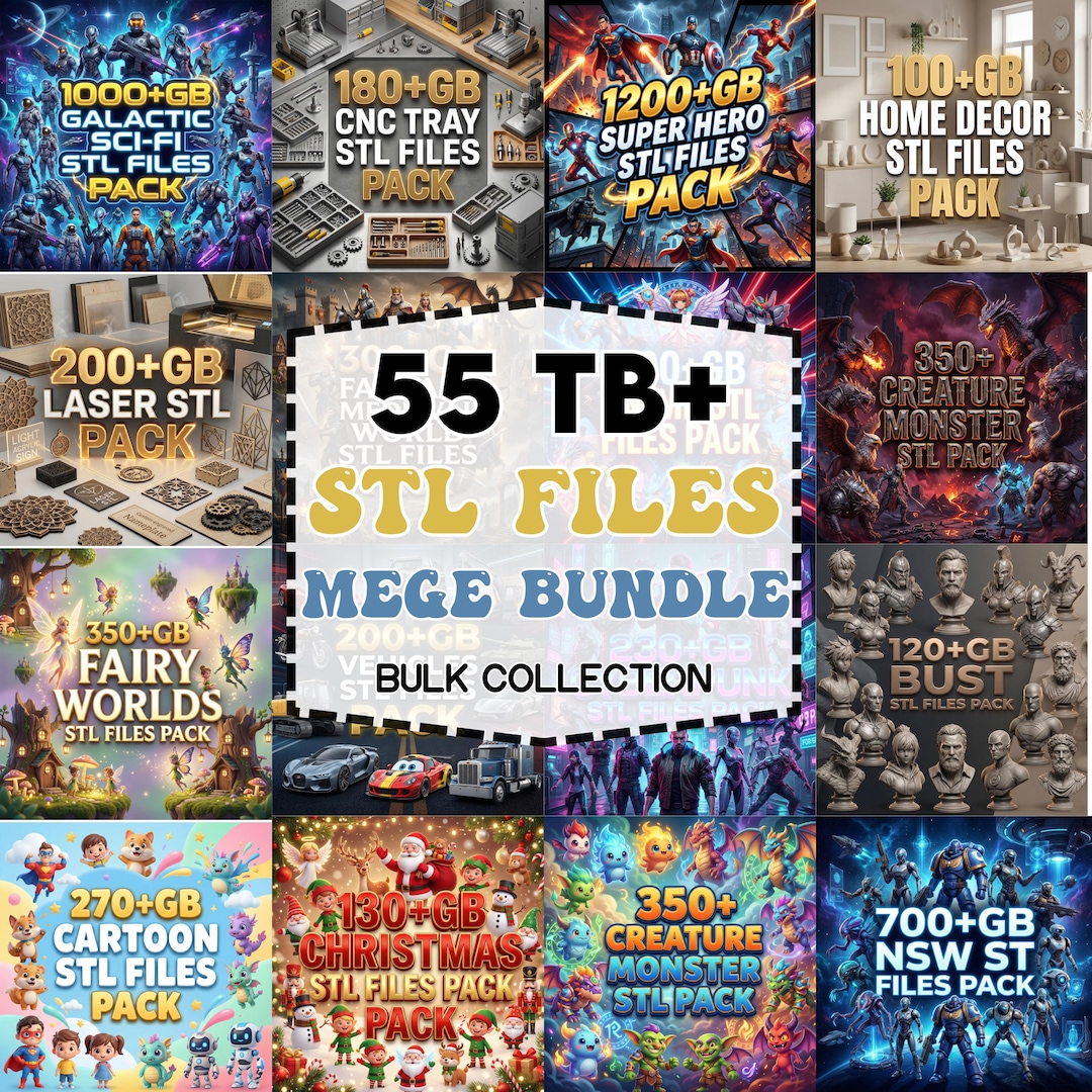 55 TB + STL Files Bundle | Articulated 3D Print Models | Keychain ...