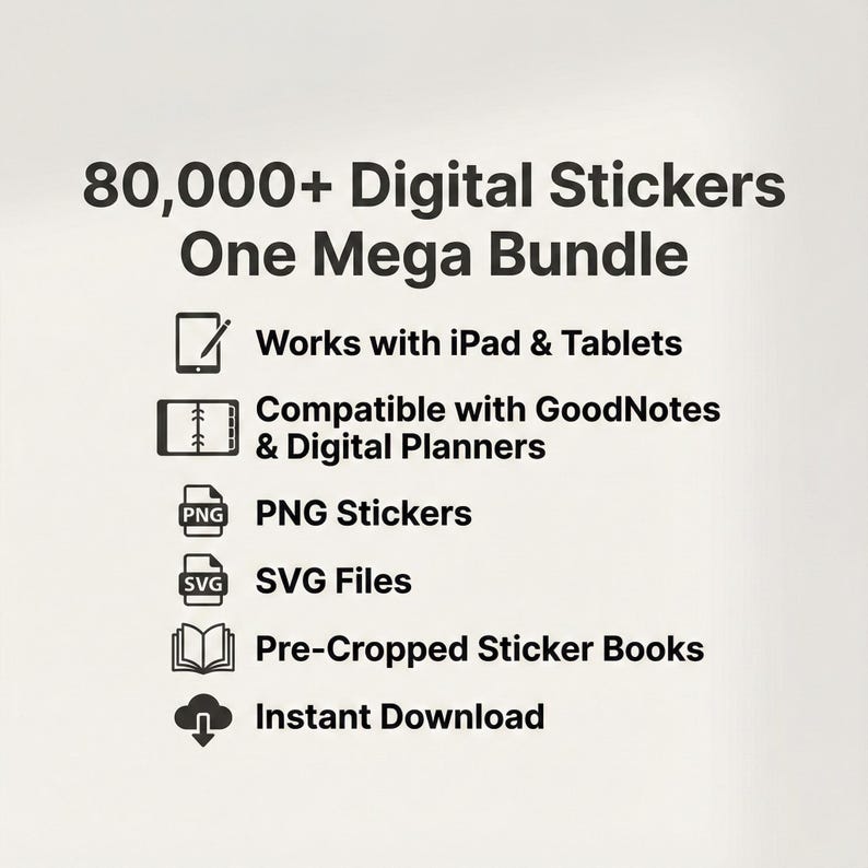 80,000+ Digital Sticker Mega Bundle for Goodnotes, iPad & Digital ...