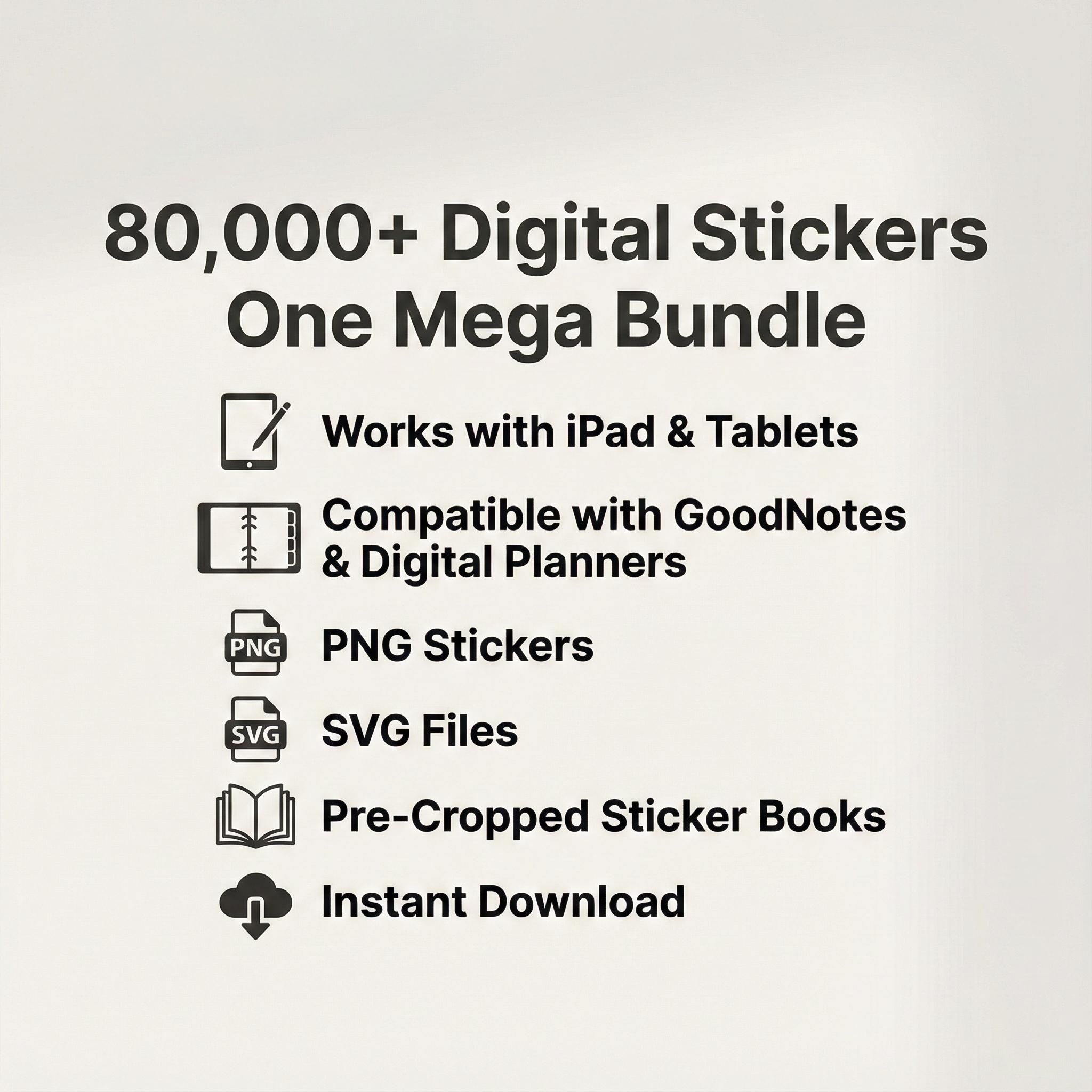 80,000+ Digital Sticker Mega Bundle for Goodnotes, iPad & Digital ...