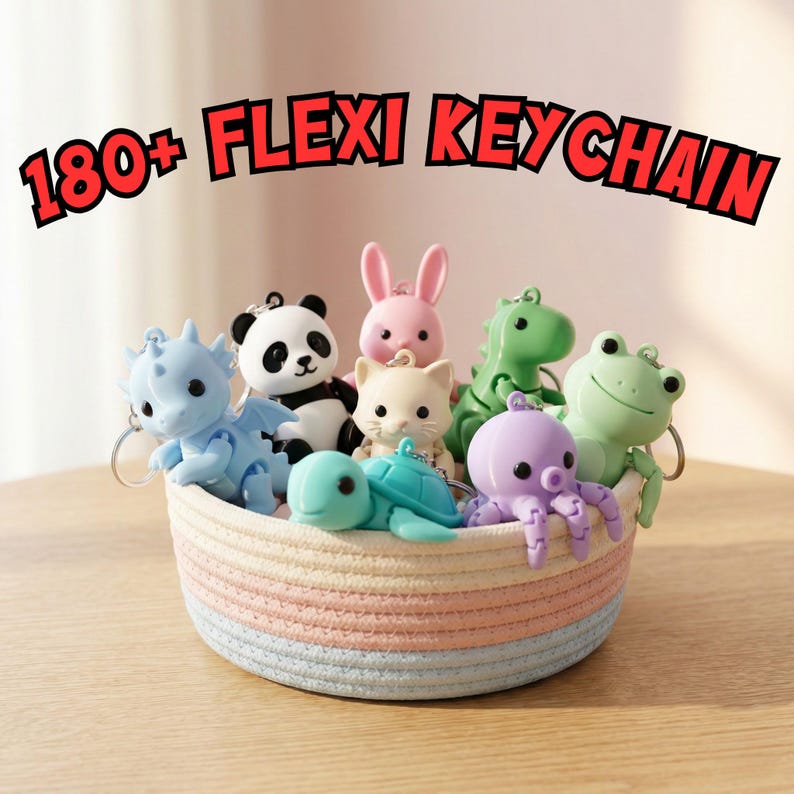 180+ Keychain STL Bundle. Keyrings, Fidgets, Tags. 3D Printer Files ...