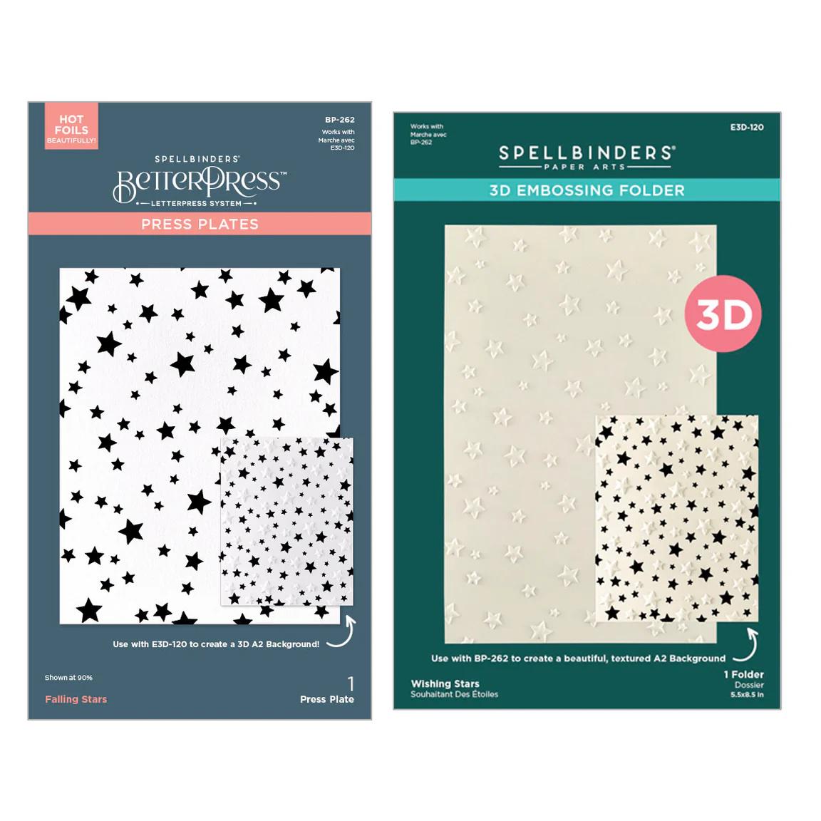 Spellbinders Wishing and Falling Stars 3D Embossing Folder and ...