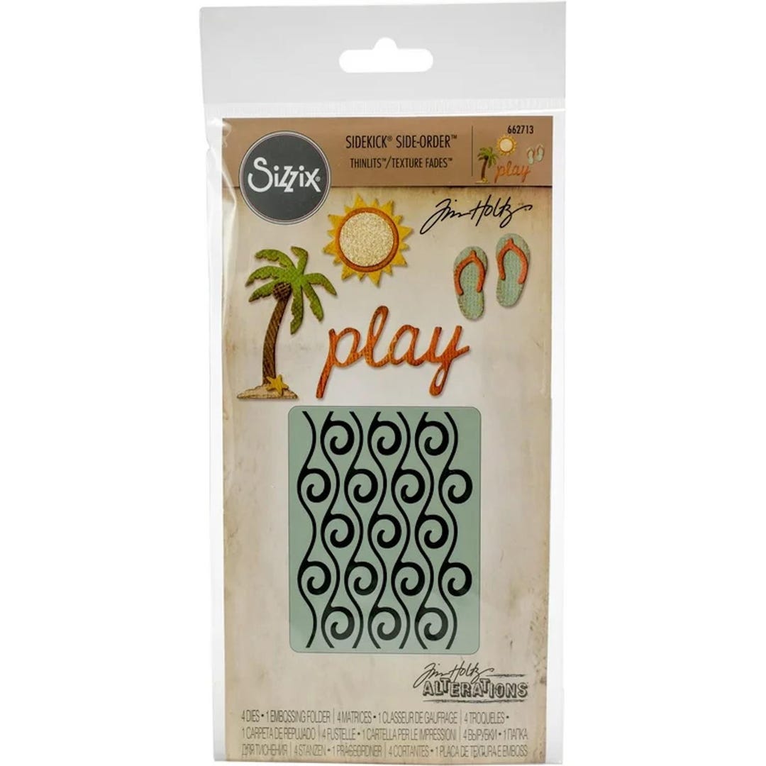 Tim Holtz Sizzix Thinlits Die Set and Embossing Folder - Original Sidekick BEACH 662713 - Etsy