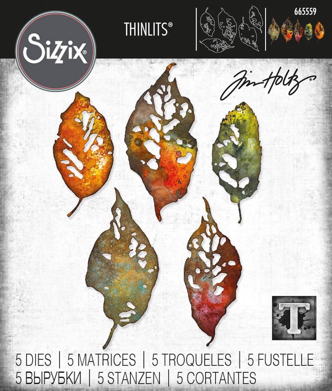 Sizzix Thinlits Dies by Tim Holtz LEAF FRAGMENTS 5/pkg by Tim Holtz - Sizzix 665559 - Etsy