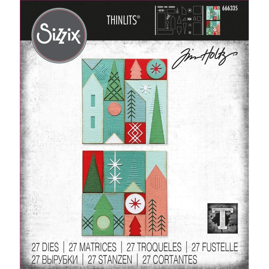 Tim Holtz Sizzix Thinlits Die Set 27PK Holiday Blocks by Tim - Etsy