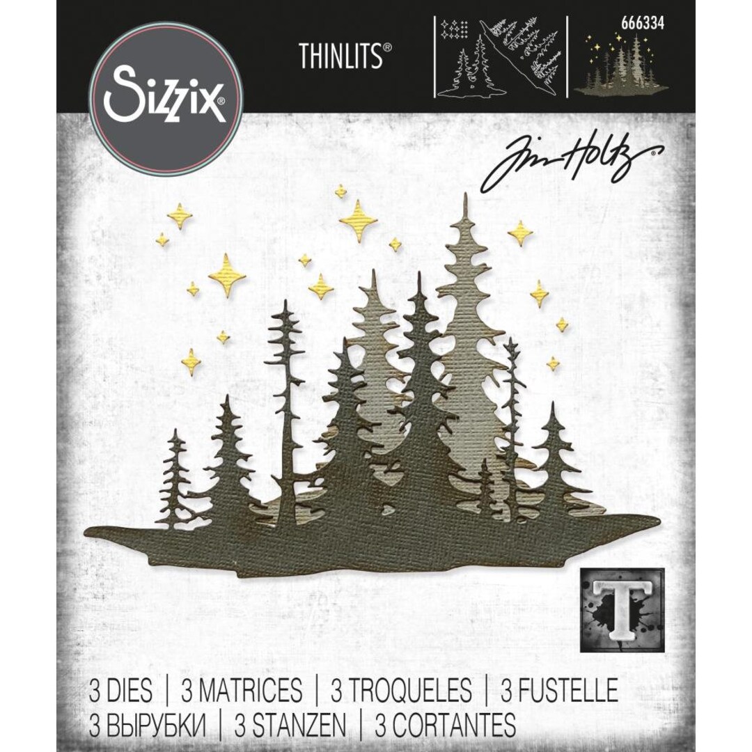 Tim Holtz Sizzix Thinlits Die Set 3PK Forest Shadows by Tim Holtz 666334 - Etsy