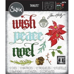 Tim Holtz Sizzix Thinlits Die Set 12/pkg Vault Holiday Classic 666716 ...