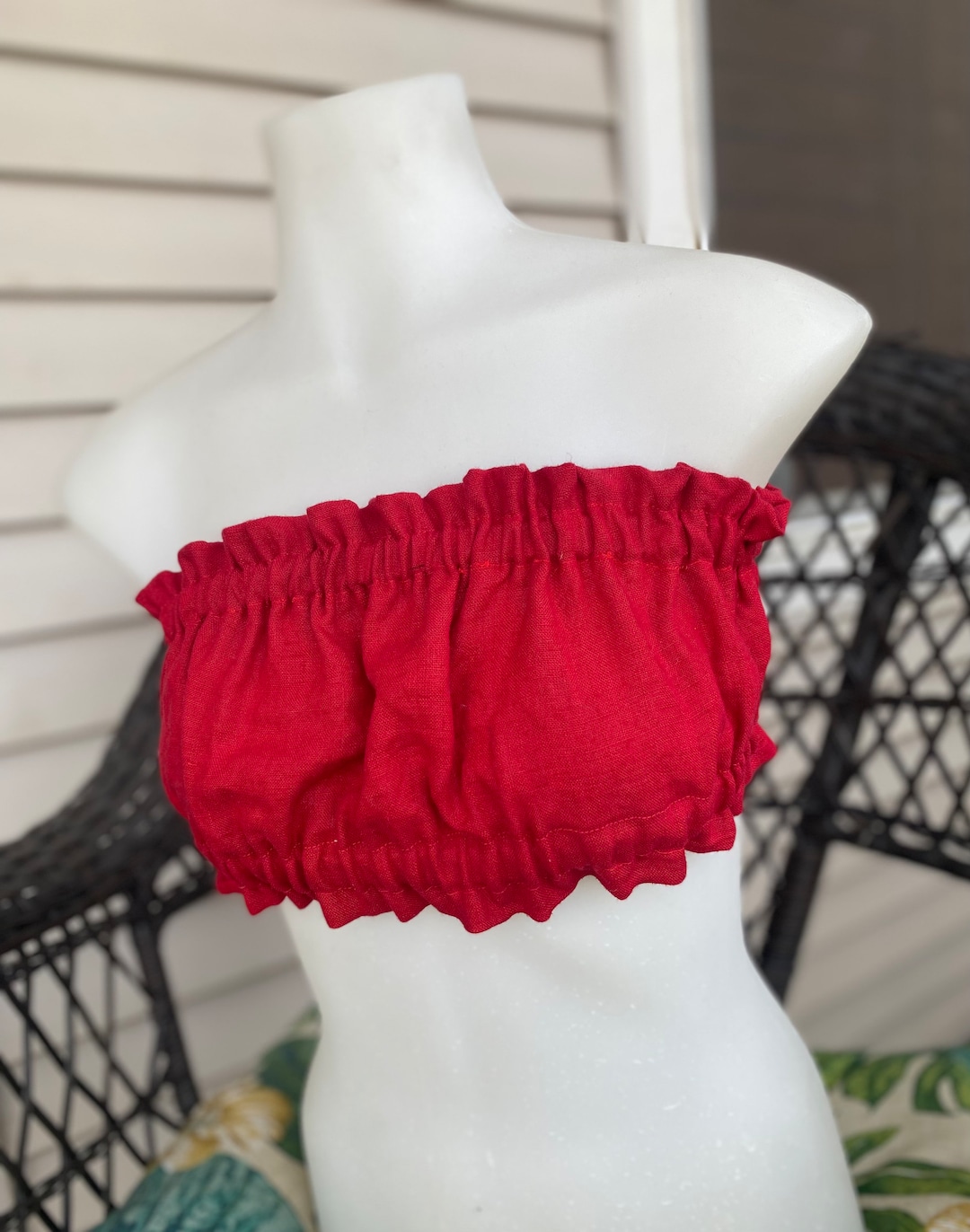 Women’s Tube Top, Crop Top, 100 % Linen Top, Red Tube Top, Blue Linen ...