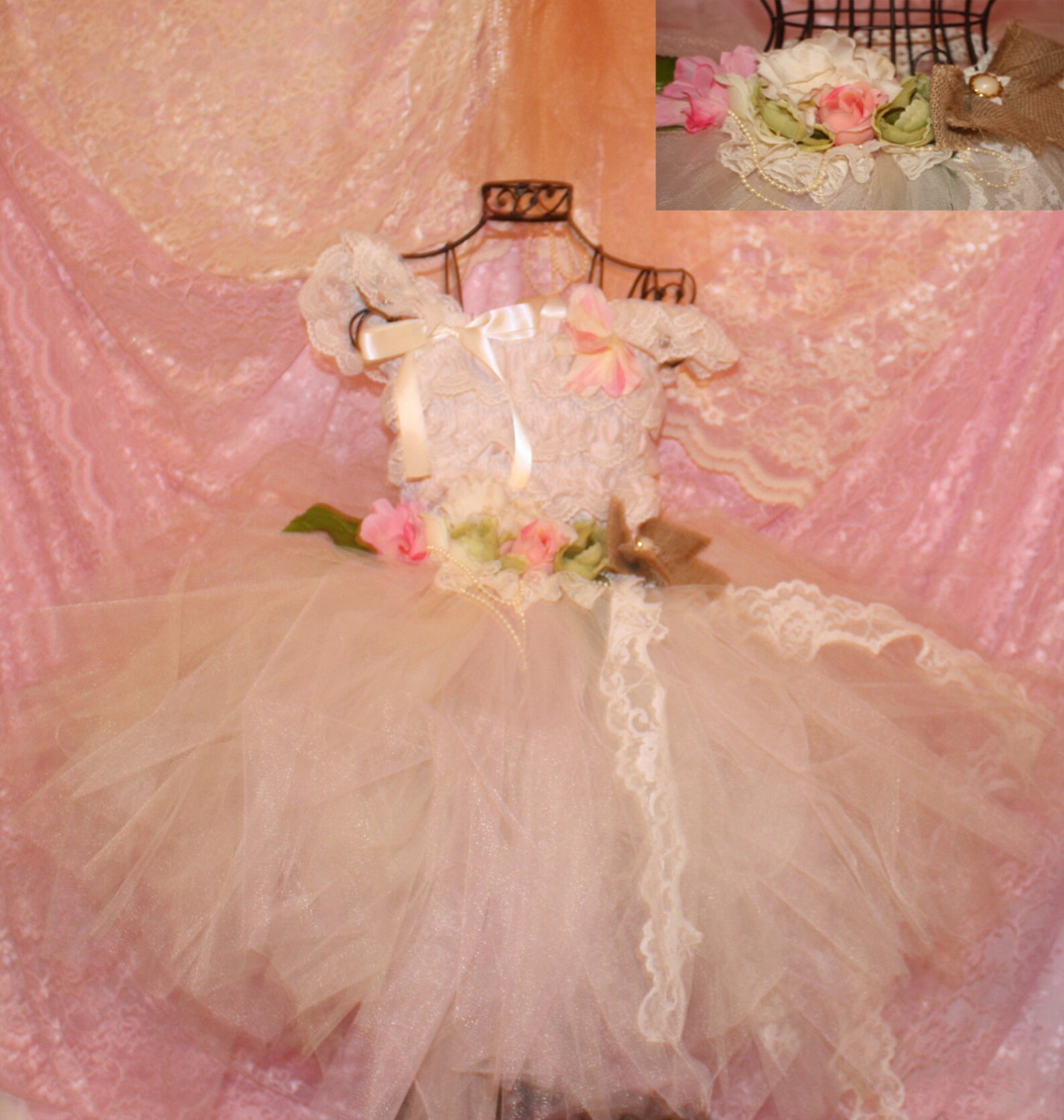 Vintage Dreams Victorian Ivory Lace Flower Girl Dress For Etsy