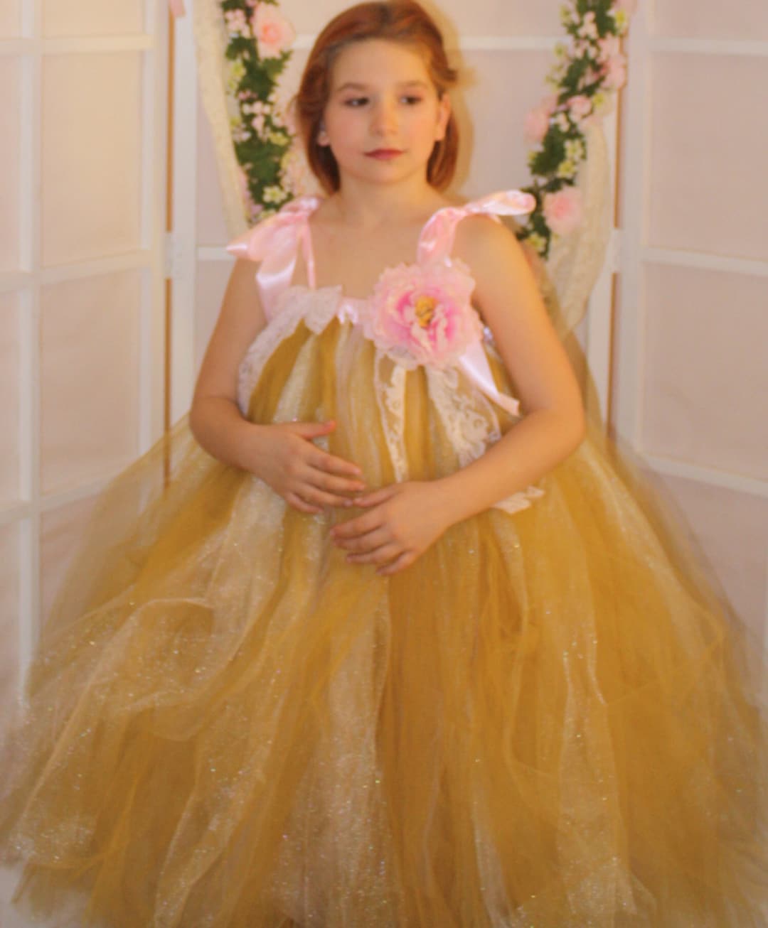 Golden Fairy Amazing Flower Girl Dress,weddings,birthdays,fairy Costume ...