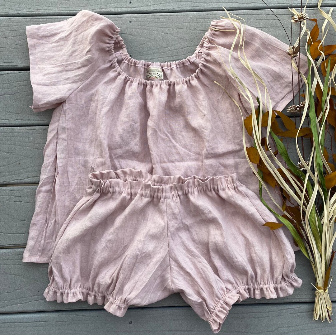 Women’s Vintage Baby Doll Style Linen Pajama Set, Linen Vintage ...