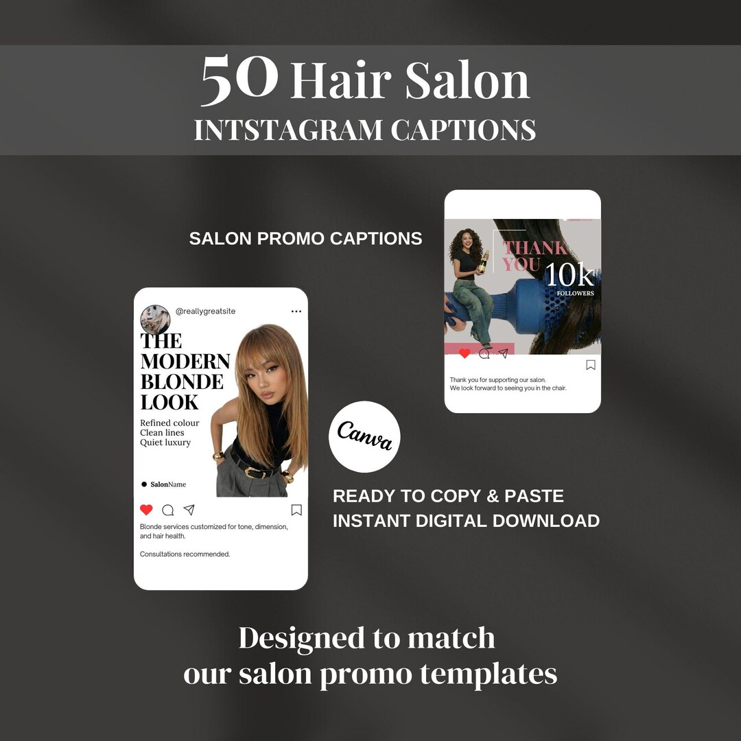 50 Instagram Captions for Salon Promo Posts - Etsy