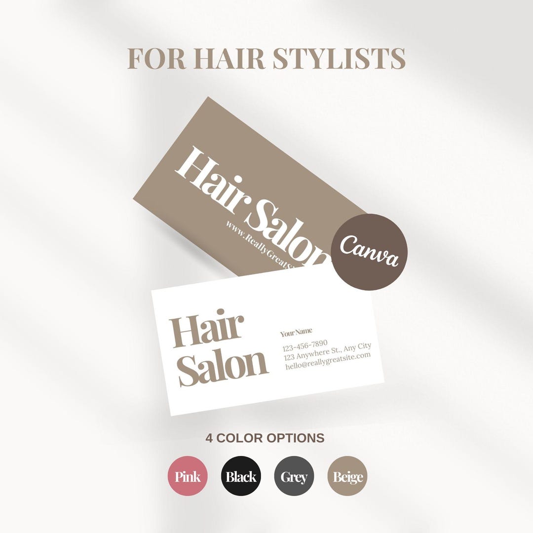 Salon Business Card Template | Modern Editable Canva Design (digital ...