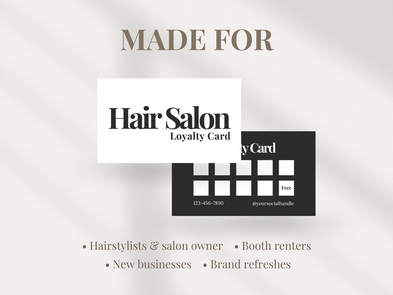 Hair Salon Loyalty Card Template | Modern Client Rewards (editable ...
