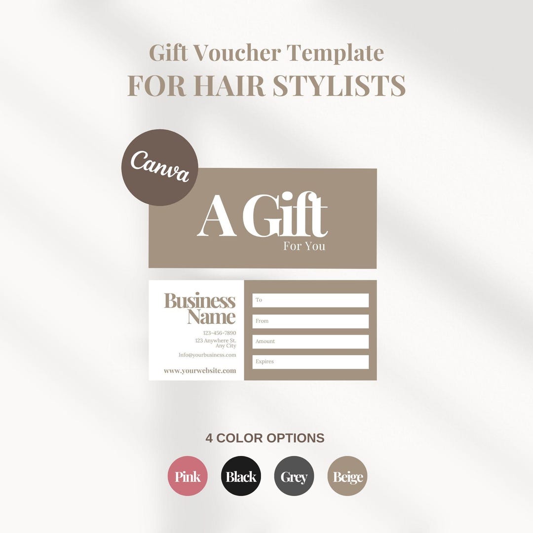Hair Salon Gift Voucher Template | Editable Canva Certificate - Etsy