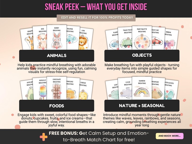 Mindfulness Breathing Cards for Kids | Calm Down Exercises (canva ...
