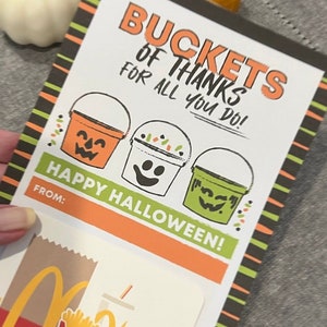 PRINTABLE PDF Halloween Gift Card Holder Teacher Halloween - Etsy