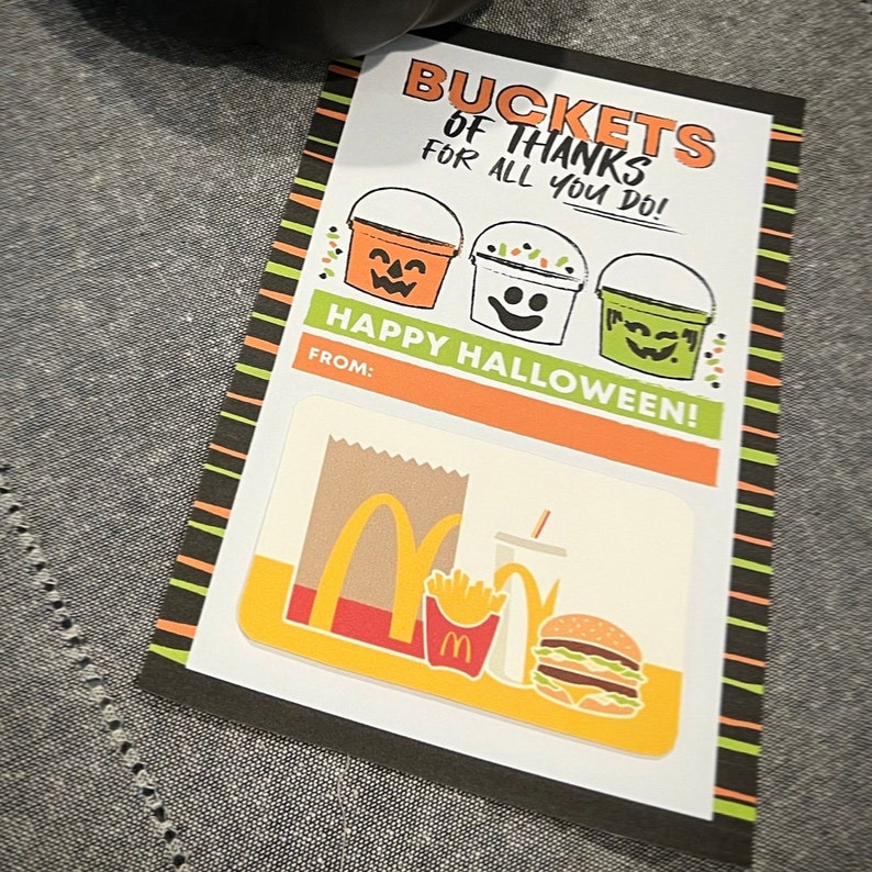 PRINTABLE PDF Halloween Gift Card Holder Teacher Halloween - Etsy