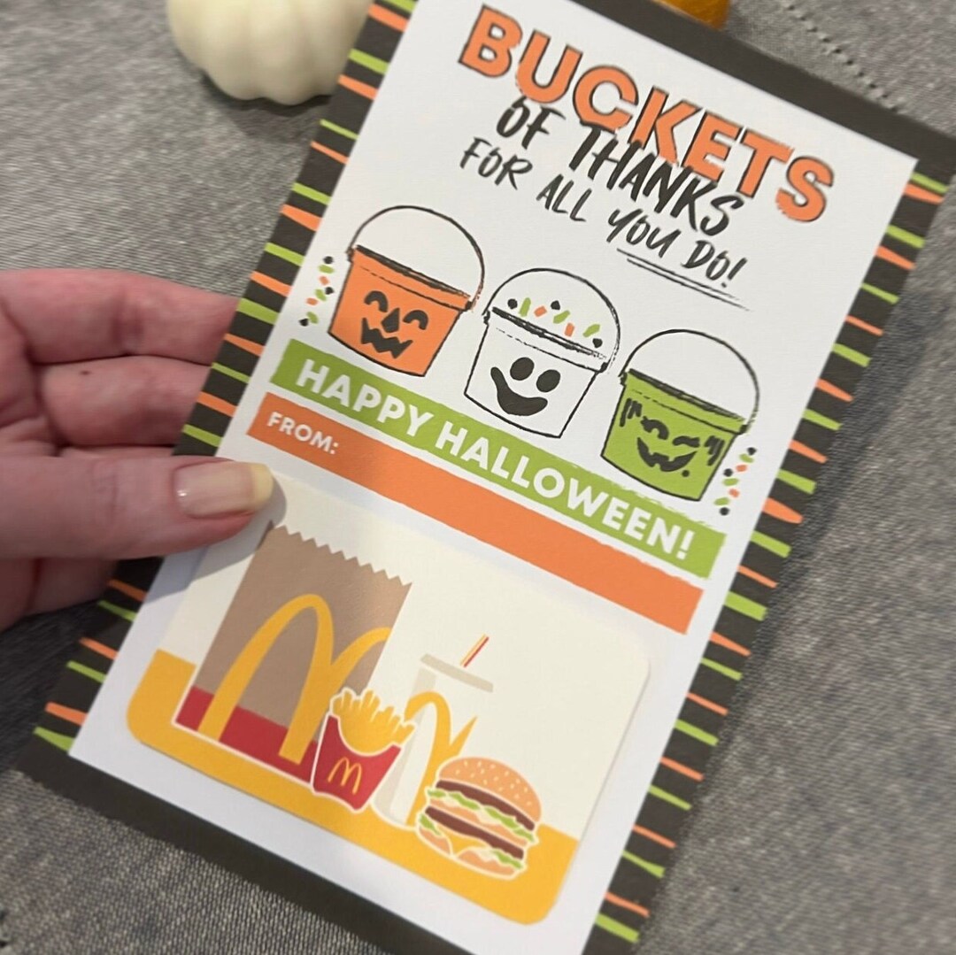 PRINTABLE PDF Halloween Gift Card Holder Teacher Halloween - Etsy