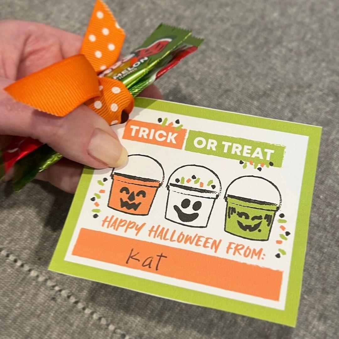 PRINTABLE PDF Halloween Favor Tags Halloween Bucket Gift - Etsy